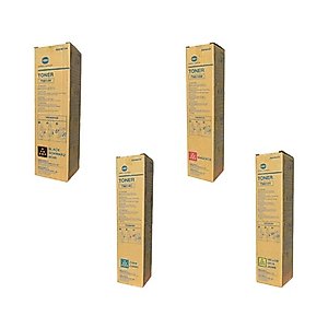 Konica Minolta Part # TN-614K TN-614C TN-614M TN-614Y OEM Toner Cartridge Set (Black, Cyan, Magenta, Yellow)