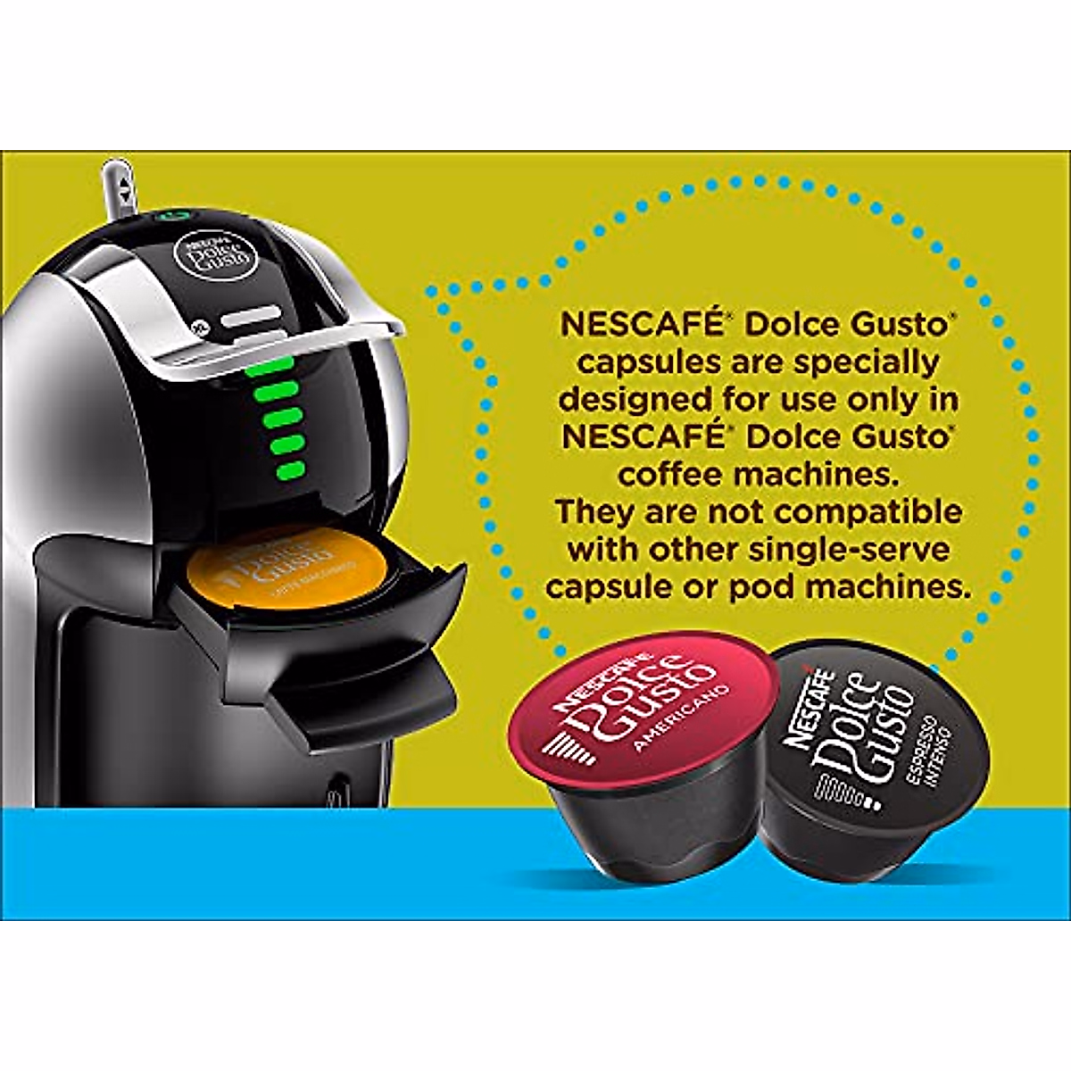 NESCAFÉ Dolce Gusto Coffee Machine, Genio 2, Espresso, Cappuccino and Latte Pod Machine,45 ounces, Silver