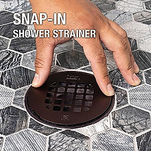 Oatey 42017 Universal Snap-Tite 4.25-Inch Strainer, Rubbed Bronze