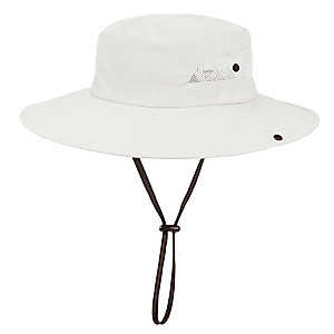 Classic Ponytail Sun Hat for Women,Mesh Bun Ponytail-Hole Bucket Hat UV Protection Wide-Brim Summer Hat Outdoor