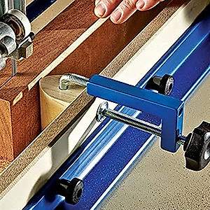 Szliyands Fixing Clip, Universal Fence Clip Fixing G-Clamp Fast Fixing Clip Woodworking Tools (Blue/red)2pcs