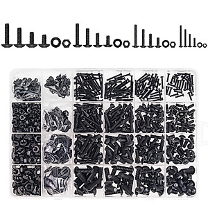 DYWISHKEY 1220 Pieces M2 M3 M4 M5, 10.9 Grade Alloy Steel Hex Button Head Cap Bolts Screws Nuts Washers Assortment Kit with Hex Wrenches