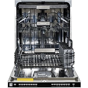 Kenmore 24" Built-In Stainless Steel Tub Dishwasher with EasyFlex 3rd Rack, SmartWash, UltraWash Plus, TurboDry, MoreSpace Adjustable Rack, Energy Star Certified, White