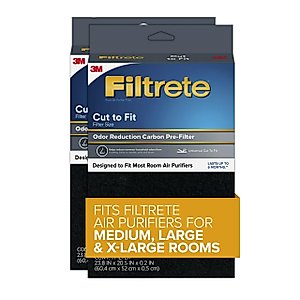 Filtrete Odor Defense Carbon Prefilter for Air Purifier, 2-Pack, Cut to fit most air purifiers
