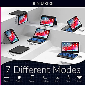 Snugg iPad Pro 12.9 Case with Keyboard (2022 6th Gen/2021 5th Gen) - Bluetooth Backlit Magic Keyboard iPad Pro 12.9-360 Degree Rotatable Keyboard for Apple iPad 12.9 Pro Case with Keyboard - Black