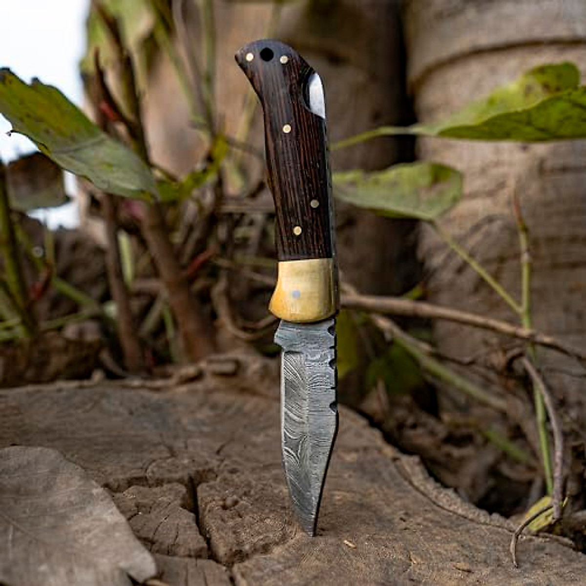 Shokunin USA - ExtremeCut - 7.1in Folding Knife - w/ 3.1in Clip Point Blade - Exotic Wenge Wood Handle for Outdoor, Tactical, Survival and EDC - Personalized Gifts (Knife with Personalization)