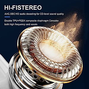 NURMUN Wireless Earbuds Upgraded Bluetooth V5.1 in-Ear Stereo Wireless Headphones TWS Bluetooth Earbuds IPX6 45Hours Playing Time USB-C Quick Charging Case, Smart Touch Control (White)