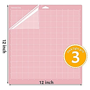 AHIJOY Standard Grip Cutting Mat for Cricut 12"x12" 3 Pack Cricut Accessories Cutting Mat for Cricut Maker/Air 2/Air/One Adhesive Sticky Cutting Mats Accessories for Cricut,Blue