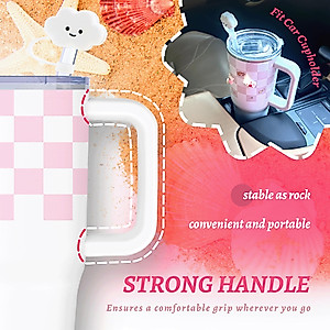 winiwo 40 oz Tumbler with Handle and Straw, D.I.Y Gift for Her, Stainless Steel Travel Mug, Iced Tea or Coffee, Insulated Tumbler with Stickers, Keeps Beverages Cold Up to 24 Hours