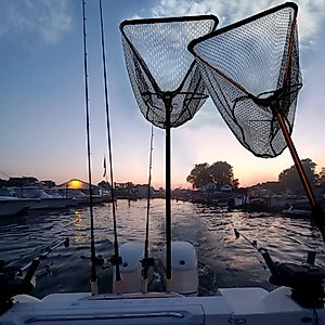 Fiblink 118 inches Folding Fishing Landing Net Fish Net with Extending Telescoping Aluminum Pole Handle (59-118 inches)