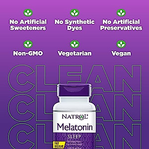 Natrol Melatonin 1mg, Strawberry-Flavored Dietary Supplement for Restful Sleep, 90 Fast-Dissolve Tablets, 90 Day Supply