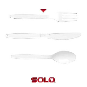SOLO Cup Company Heavyweight Plastic Cutlery, Forks, Standard, White
