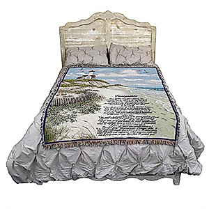 Pure Country Weavers Jesus Footprints in The Sand 2 Blanket - Religious Gift Tapestry Throw Woven from Cotton - Made in The USA (72x54)