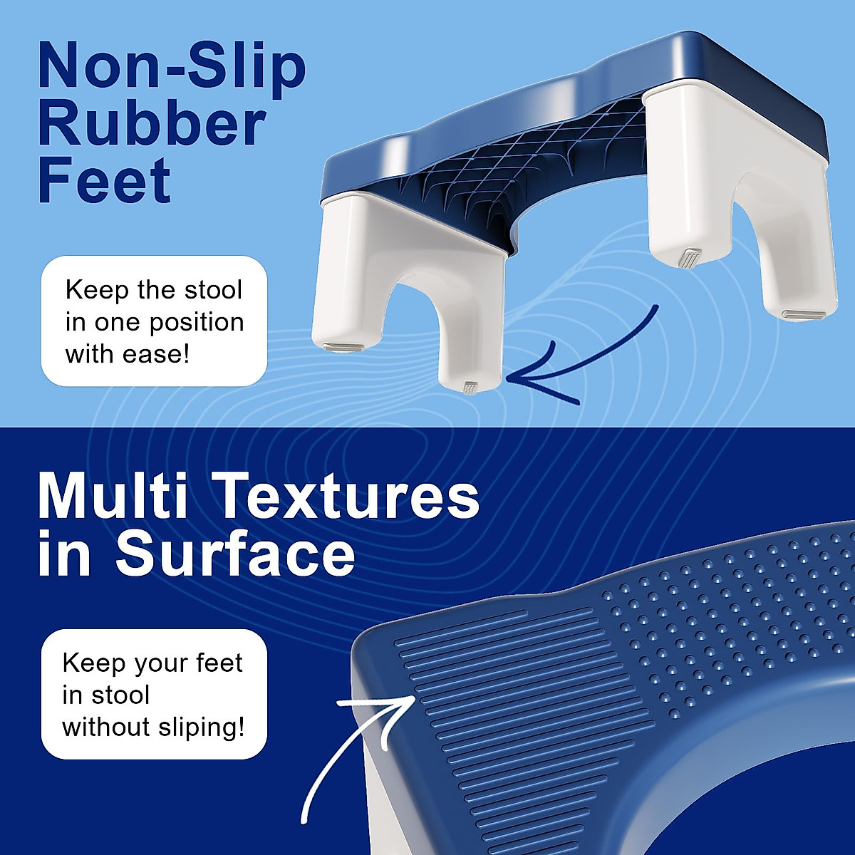 Toilet Stool Poop Stool Adult, Sturdy Plastic Toilet Step Stool for Adults, Portable Toilet Poop Foot Stool for Bathroom, Potty Stool Squat for Kids Seniors, Easy to Wash - US Patented