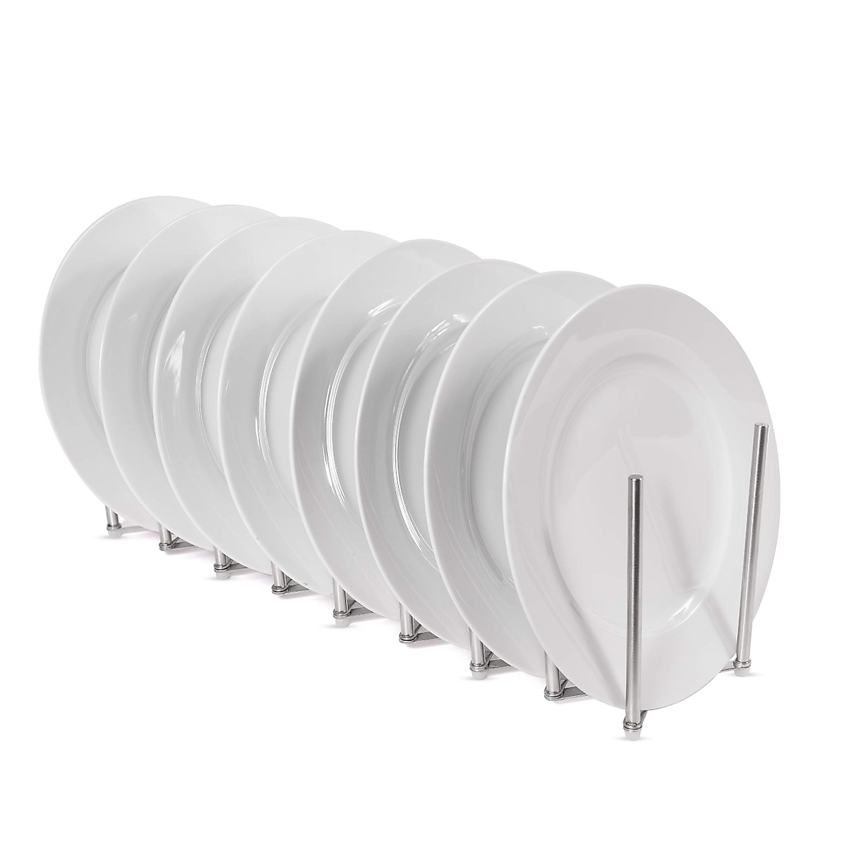 brightmaison BGT Stal Pots and Pans Organizer for Cabinet, Pot Lid & Plate Holder Adjustable Kitchen Organization Unit Stainless Steel 8 sectional