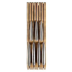 Ozeri 8-Piece Stainless Steel Knife Set, with Japanese Stainless Steel Slotted Blades,Silver