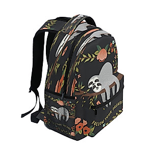 MNSRUU Kid Sloth Backpack Elementary School Backpack Sloth Kid Bookbags for Boys Girl Ages 5 to 12
