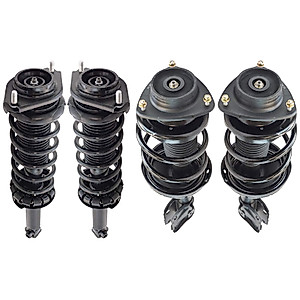 TRQ Front and Rear Strut & Coil Spring Assembly Set Driver & Passenger Sides Compatible with 09-13 Subaru Forester