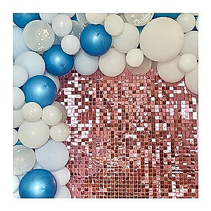 Shimmer Wall Backdrop, 50 Pcs Wedding Shimmer Wall Backdrop Glitter Square Plate Sequin Panel Background for Christmas Birthday Party Home Decoration (Color : Matt Gold, Size : Small)