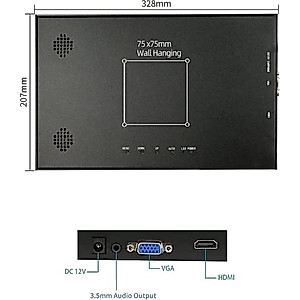 Kenowa 13.3 inch Portable Monitor, PC 16:9 Display with HDMI VGA External Screen for Raspberry pi/Computer/Laptop/PS3/PS4 Xbox,Built-in Stand,HD Resolution 1366x768 60HZ