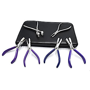 OdontoMed2011 Set of 9 Eyeglass Optical Optician Tools Pliers Bent Nose Rimless Set-Optical PLIER KIT Adjusting Eyeglass Arms Frame Plier Set Optical Eyeglasses Eyewear Repair Tool Plier set