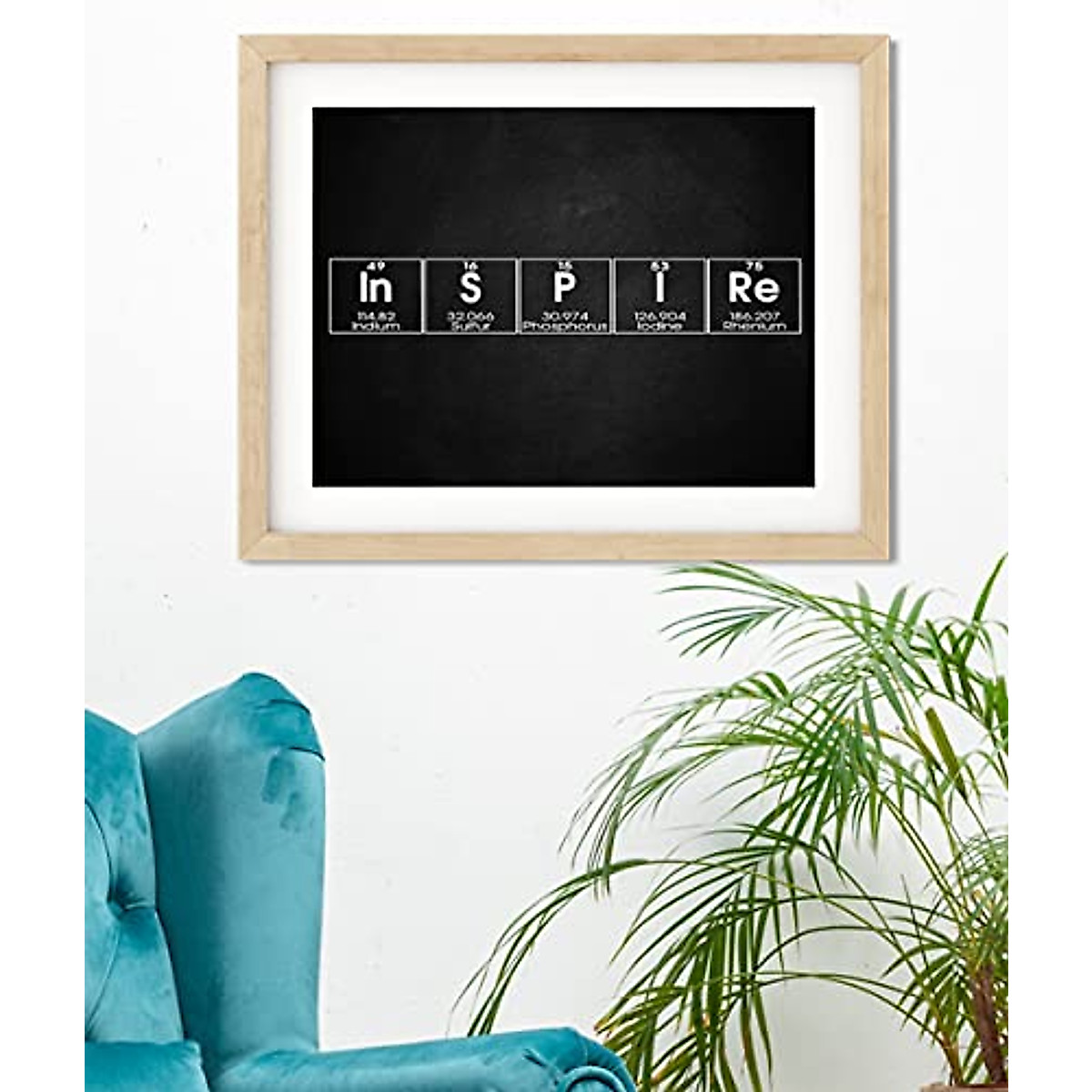 Inspire Periodic Table of Elements Print, 14"x11" Unframed Inspirational Science Poster, Chemistry Art Ideal for Science Lab, Classroom or Home Decor