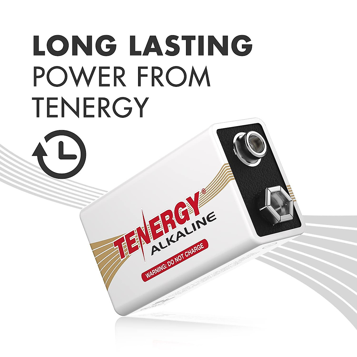 Tenergy 6LR61 9V Alkaline Battery, Non-Rechargeable Battery for Smoke Alarms, Guitar Pickups, Microphones and More, 12 Pack
