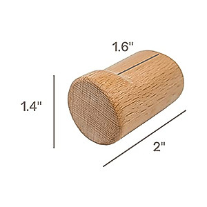 Mila Millie 4 Pack Natural Wooden Wall Hooks | Minimalist Rustic Heavy Duty Mounted Wall Hangers | Versatile Coat Towel Robe Hat Rack (Beech)