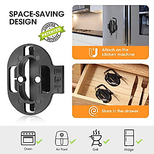 Aieve Meat Probe Organizer, 2 Pack Magnetic Thermometer Probe Spool Warp for for Pit Boss/Traeger/ThermoPro Digital Thermometer Probe