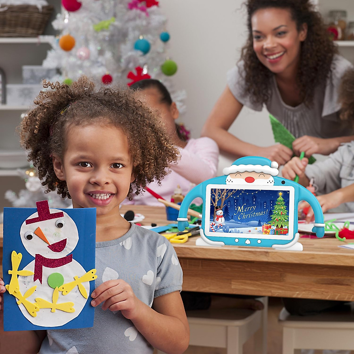 Okulaku ZIDS701 7-Inch Kids Tablet with 64GB Storage, Android 11.0, Dual Camera, Parental Controls, Netflix, Games, and Learning Apps - Blue