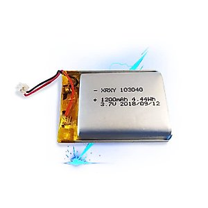 Ecologic Mart Lithium Ion Batteries, 3.7 Volt Rechargeable Battery, 1200mAh LiPo Battery, Reading Book Light Battery Replacement, 103040 Type with Micro JST 1.25mm 2Pin Male Connector
