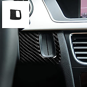 miusani Carbon Fiber Interior Sticker Decoration Trim Cover Decals Compatible with Audi A4 B8 A5 Q5 Accessories RT06 (Engine Start Keyhole Switch)