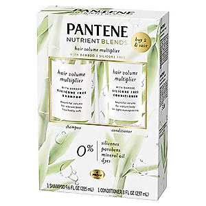 Pantene Nutrient Blends Hair Volume Multiplier with Bamboo Shampoo and Conditioner Dual Pack For Fine Hair