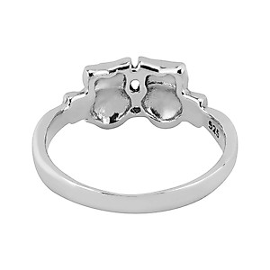 AeraVida Protective Owl Couple in Love .925 Sterling Silver Band Ring (8)