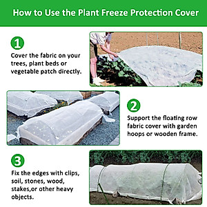 Toolifer Plant Covers Freeze Protection, 10x50FT Rectangular Plant Blanket for Winter, Reusable Floating Row Fabric Cover Frost Cloth for Snow Sleet Wind Pest Protection(No Frame or Hoops Include)