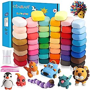 CiaraQ Modeling Clay Kit - 50 Colors Air Dry Ultra Light Clay, Safe & Non-Toxic, Great Gift for Kids.