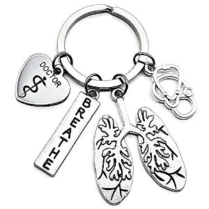 Lung Doctor Keychain, Doctor Keychain, Lung Keychain, Lung Specialist, Stethoscope, Anatomical Lung, Breathe, Pulmonary, Respiratory Therapist Gift, Lung Disease, Doctor Gift, Lung Doctor Key Ring
