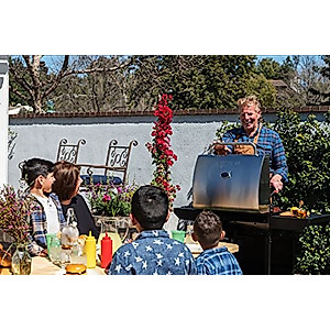 Nexgrill Premium 3 Burner Propane Barbecue Gas Grill, Side Table Open Chart with Wheels, Outdoor Cooking, Patio, Garden Barbecue Grill, 27000 BTUs, Black and Silver