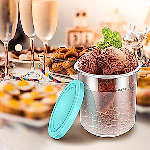 Ruizhihu Creami Pint Containers for Ninja Creami Pints And Lids - 4 Pack Compatible With Nc301 Nc300 Nc299amz Series Ice Cream Maker Airtight And Dishwasher Safe Pint Containers