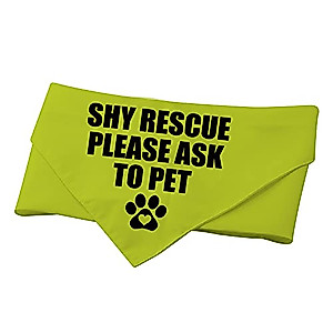 1 Piece Rescue Dog Shy Rescue Please Ask to Pet Dog Bandana Ask to Pet Handkerchief Scarf (Shy Rescue Yellow)