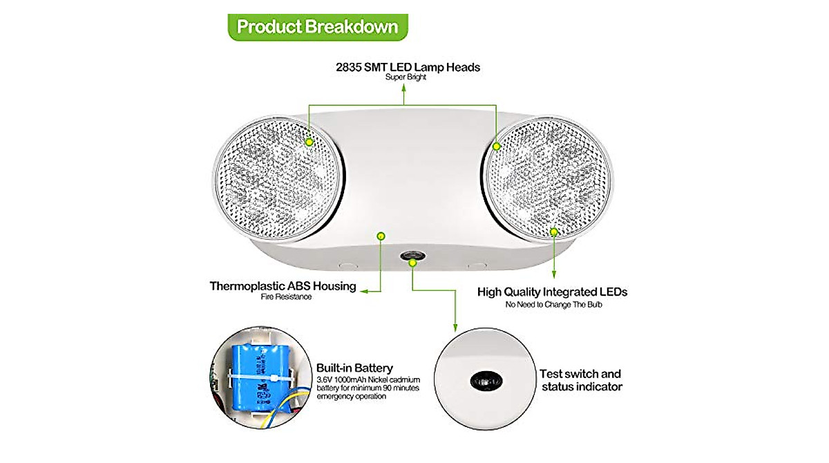 Adjustable LED Emergency Light - 4 Pack | Hykolity