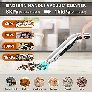 Handheld Car Vacuum - 2 Speeds Suction 15KPA Handheld Vacuum Cleaner, Rechargeable Comfortable Car Vacuum Cordless for Home and Car Cleaning…