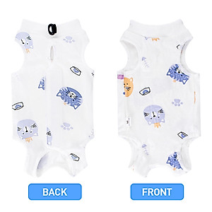 Cat Recovery Suit Female, Breathable Cat Onesie for Cats After Surgery Female for Abdominal Wounds or Skin Diseases, Cat Surgery Recovery Suit Kitten Onesie After Spay Wear Anti Licking