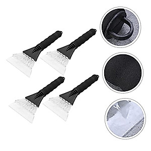 Happyyami 4pcs Snow Shovel Plastic Scraper Blades car Window Squeegee Snow Removal Tool for Window Windshield ice Scraper Plastic Squeegee Frost Scraper car Tools Round Rubber Sleeve Brush