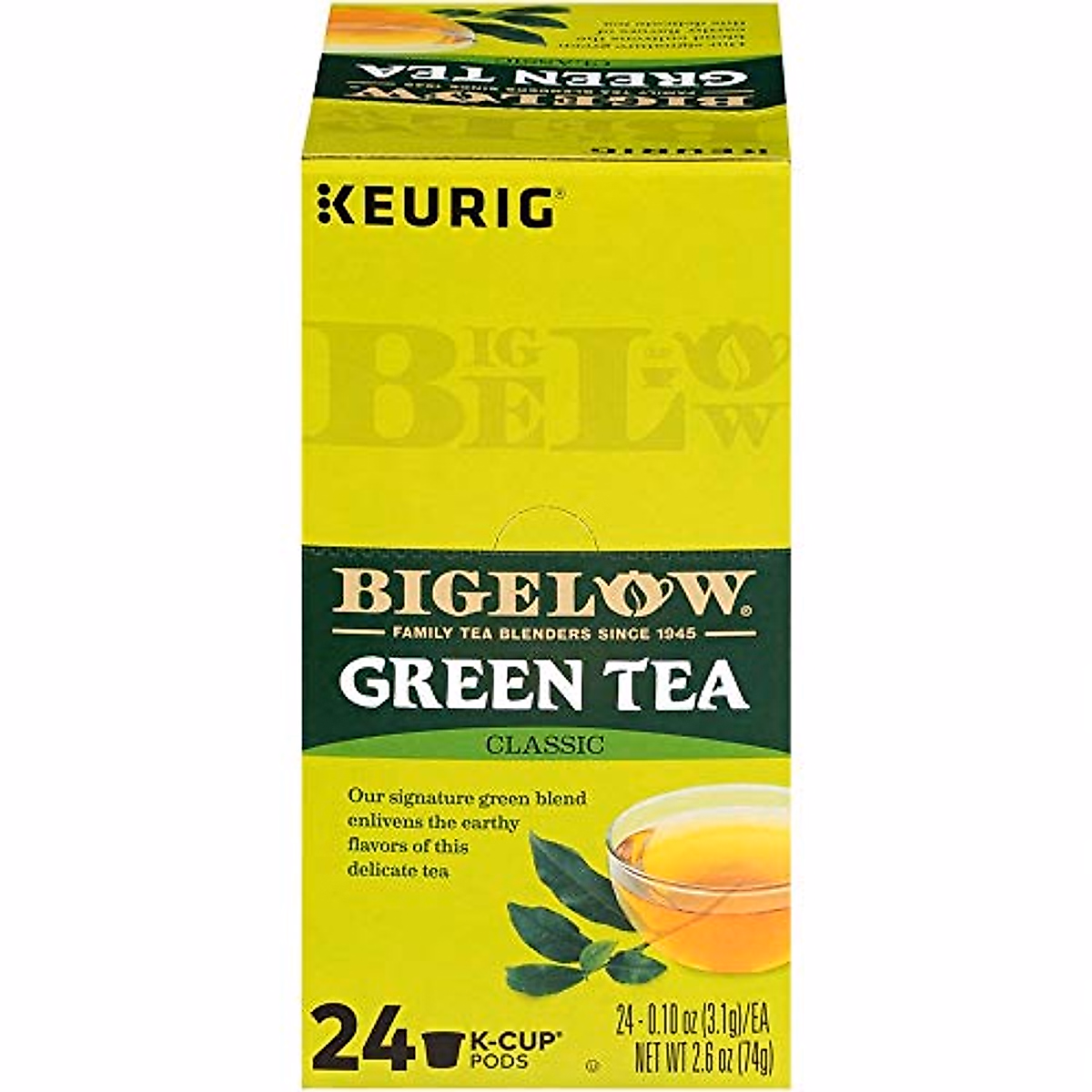 Bigelow Green Tea Keurig K-Cups, 24 Count Box (Pack of 1), Caffeinated 24 K-Cup Pods Total