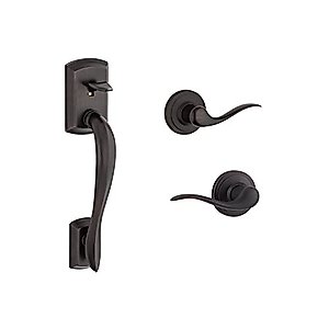Kwikset 98150-001 Avalon Exterior Handle Only with Tustin Right Left-Handed Levers in, Venetian Bronze