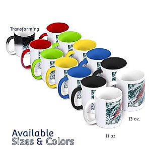 3dRose Henry Hippo-Two Tone Blue Mug, 11-Ounce, Multicolored