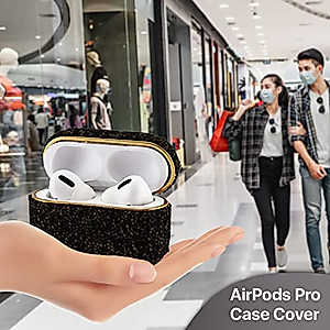 LAX Gadgets AirPods Pro Case Cover - Protective Compatible with Apple AirPod Pro - Lightweight Case with Carabiner Key Ring  Easy to Use - Rhinestones Black