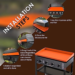 Upgraded Griddle Cover Mat Grill 28" Silicone Mat Cover, Full-edge Silicone Griddle Mat Design for Blackstone 28 Inch Grill,Protect Your Griddle from Rodents, Insects, Debris and Rust