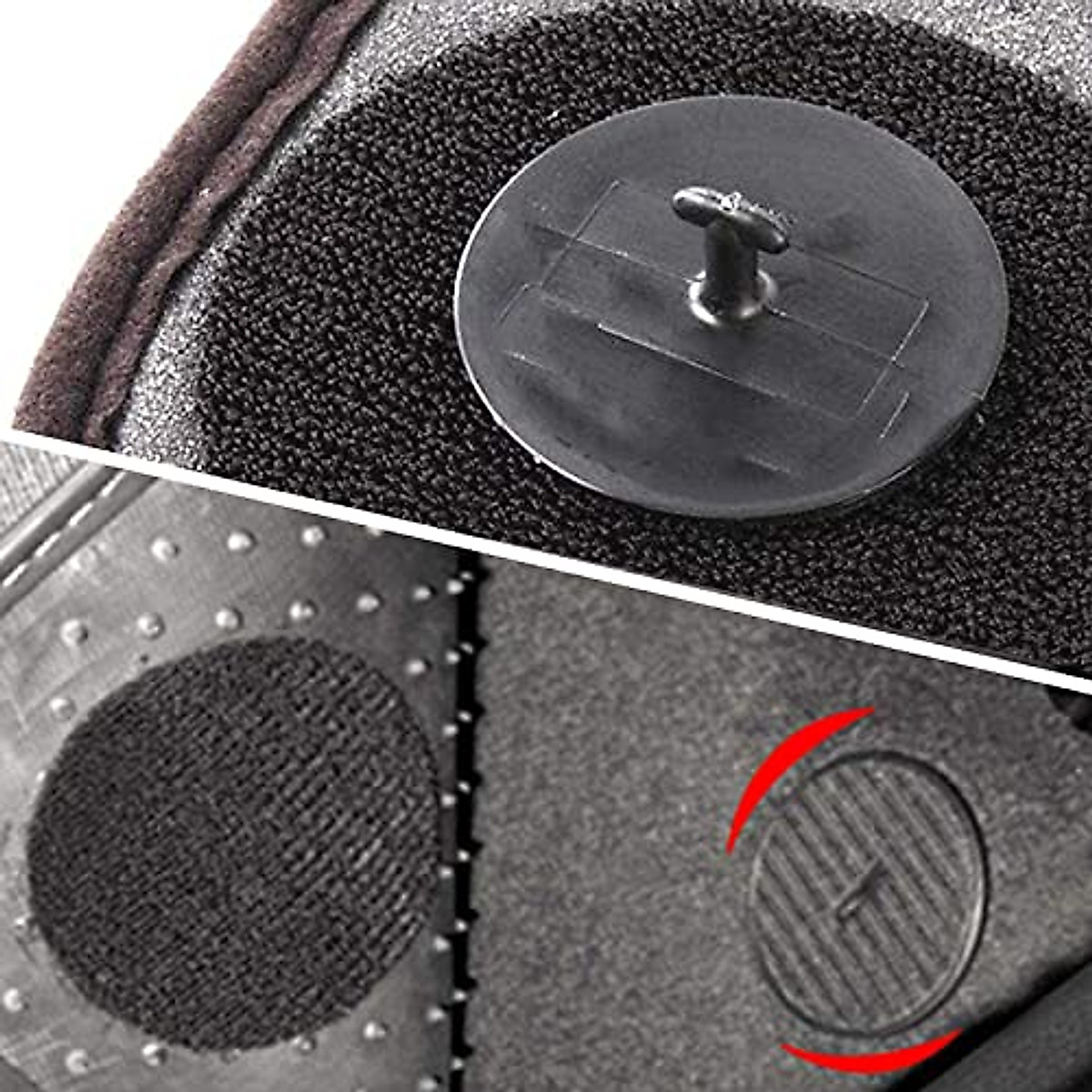 OTUAYAUTO 4PCS Floor Mat Fastener - Replacement for BMW Carmats Fixation Clips with T-Hook Anchor for Velour Carpet